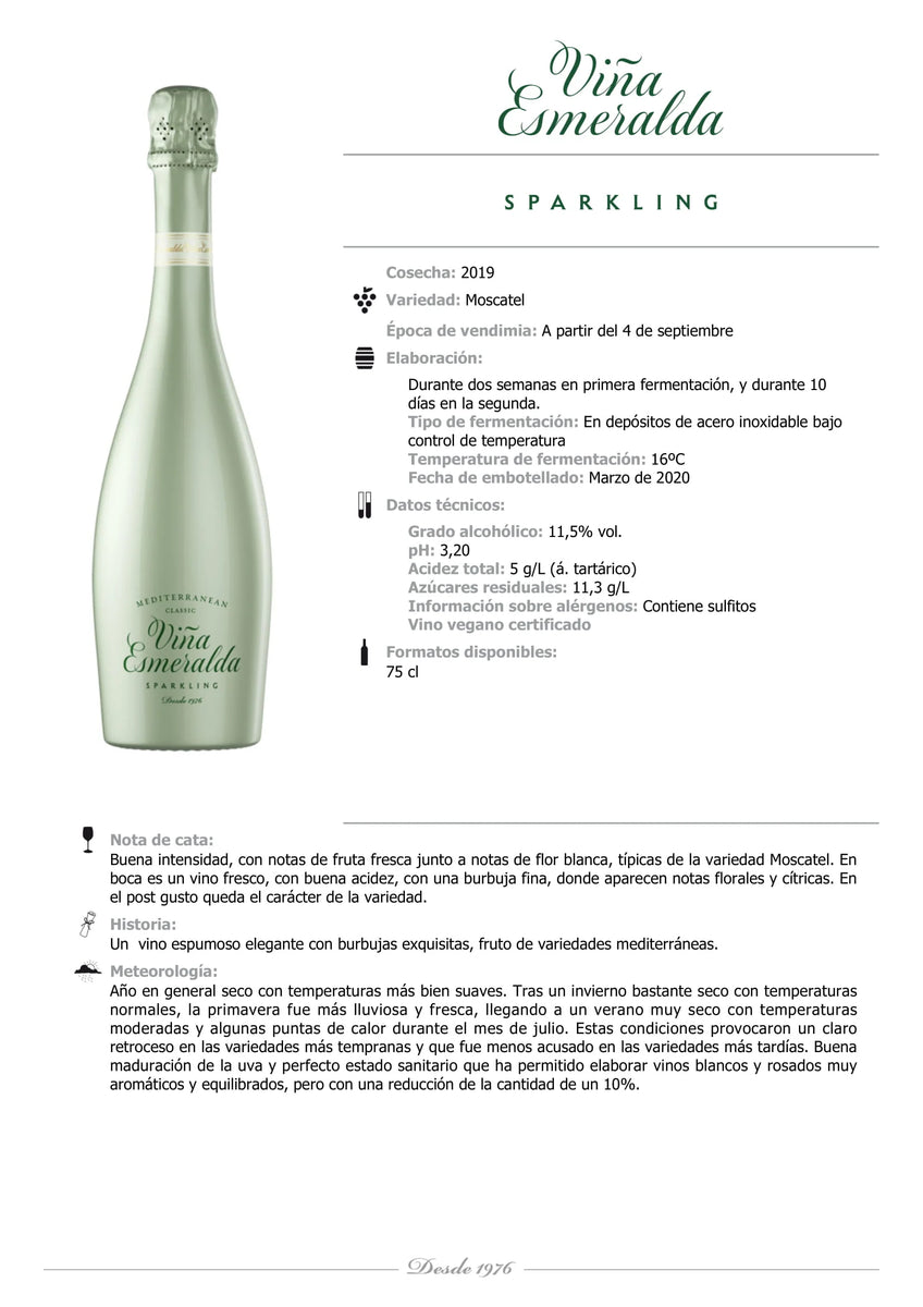 VIÑA ESMERALDA SPARKLING – Vinos y Licores HN